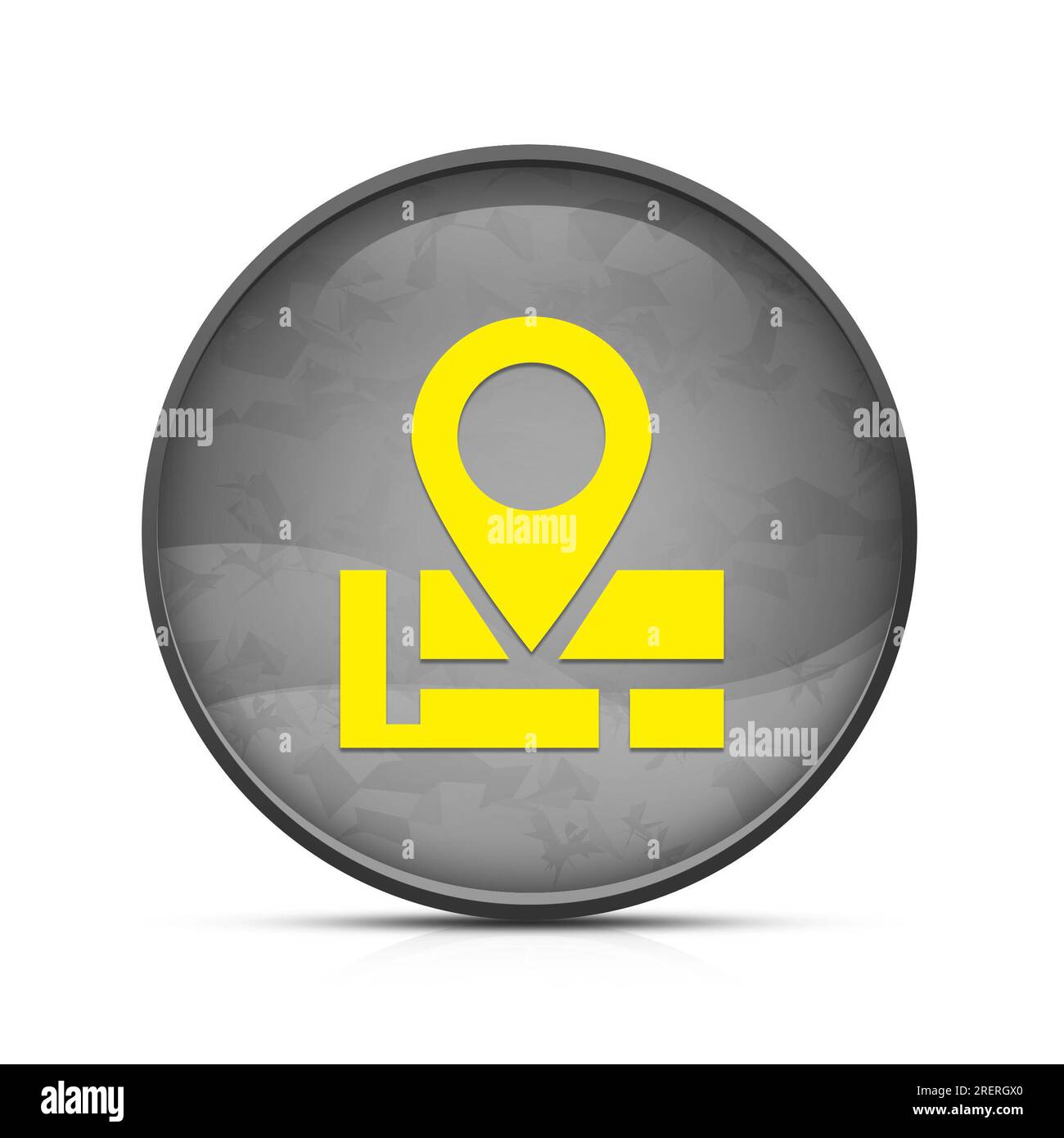 Address icon on classy splash black round button Stock Photo - Alamy
