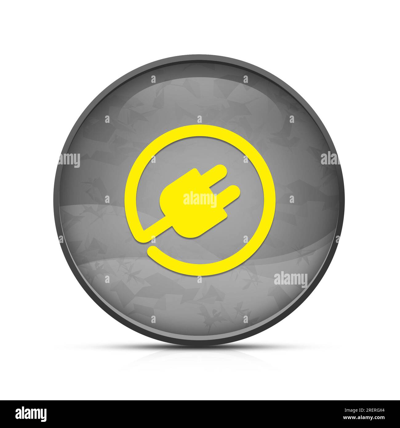 Electric plug icon on classy splash black round button Stock Photo - Alamy