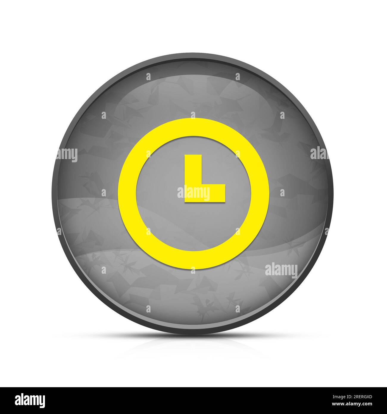 Clock icon on classy splash black round button Stock Photo - Alamy