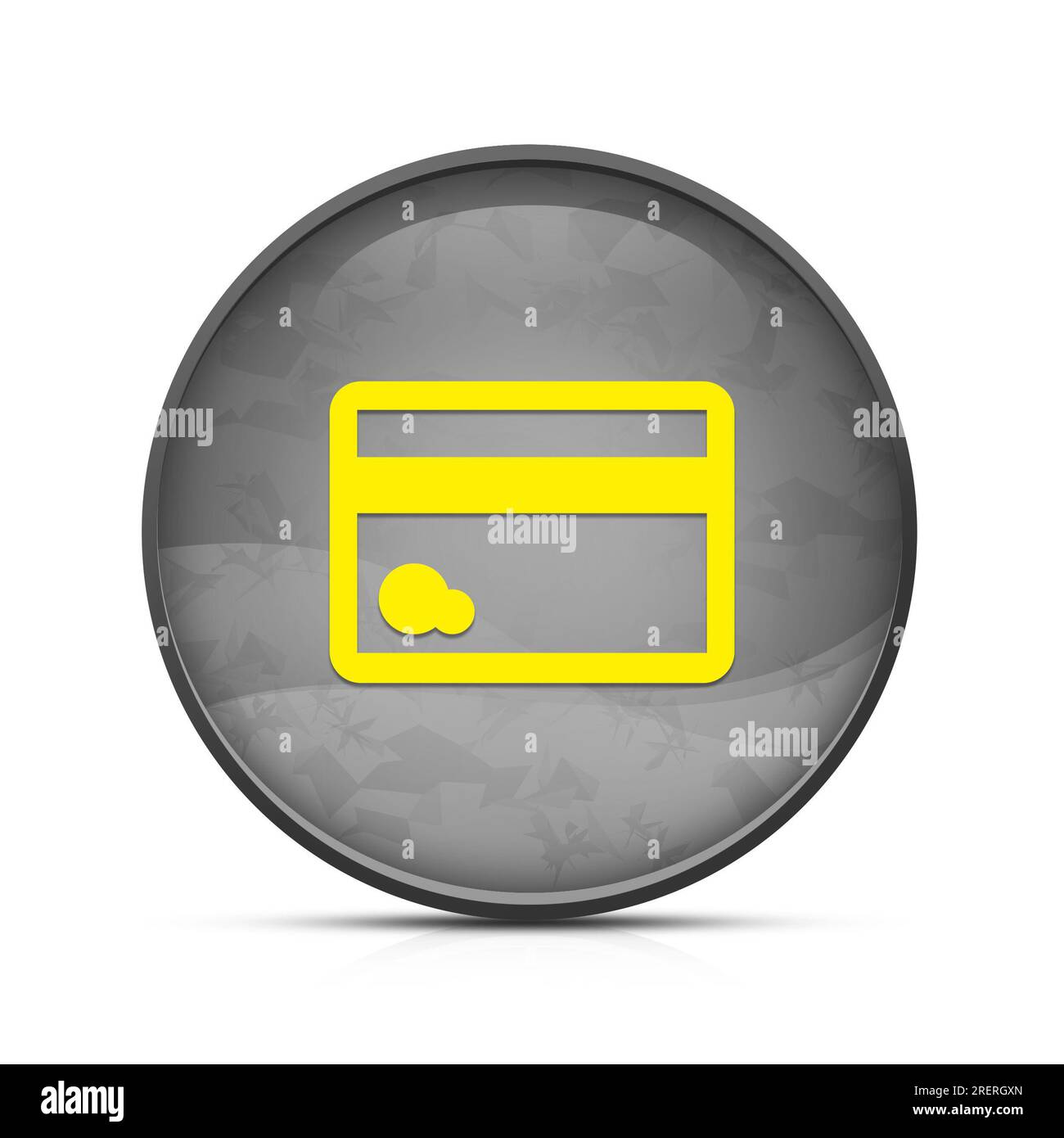 Credit Card icon on classy splash black round button Stock Photo - Alamy