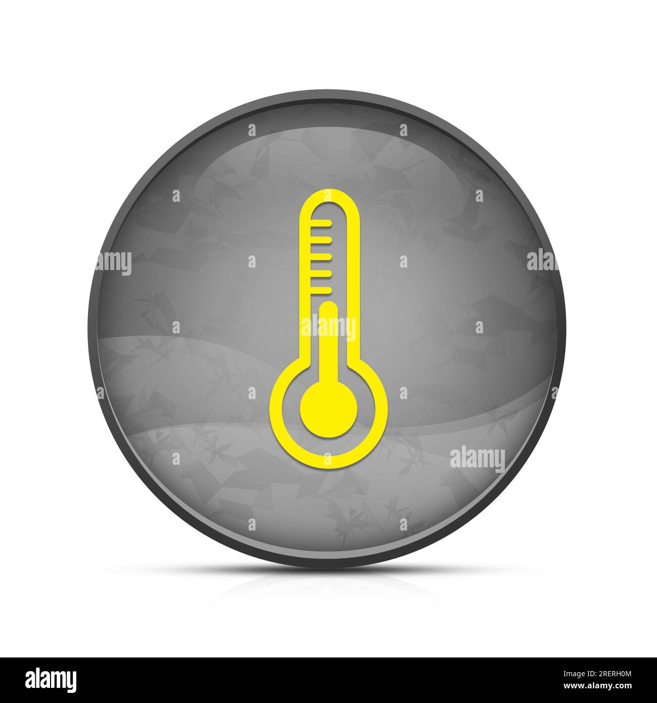 Thermometer icon on classy splash black round button Stock Photo - Alamy