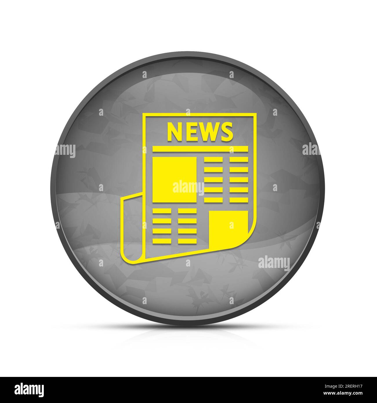 Newspaper icon on classy splash black round button Stock Photo - Alamy