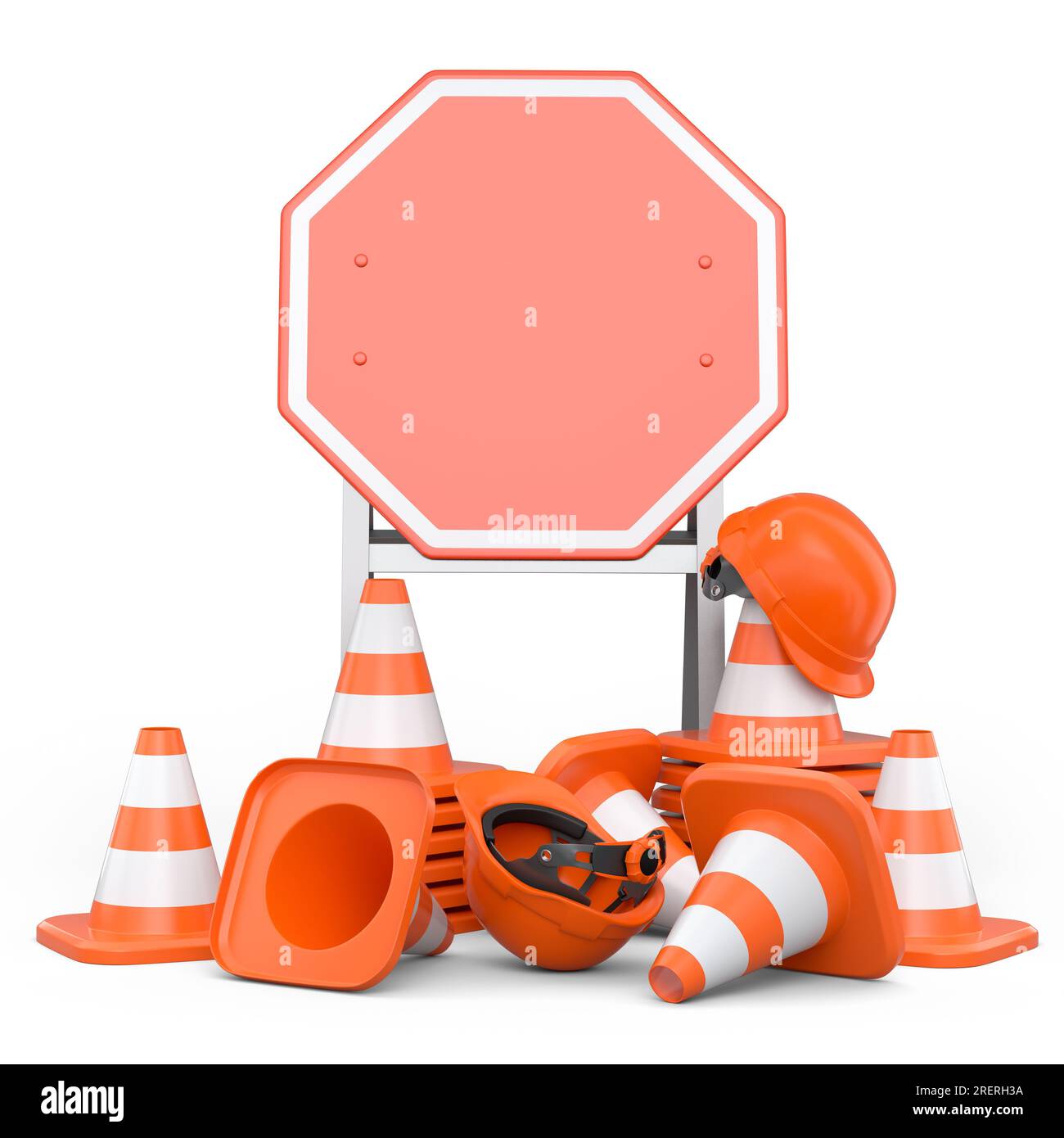 Traffic cones on asphalt Cut Out Stock Images & Pictures - Alamy