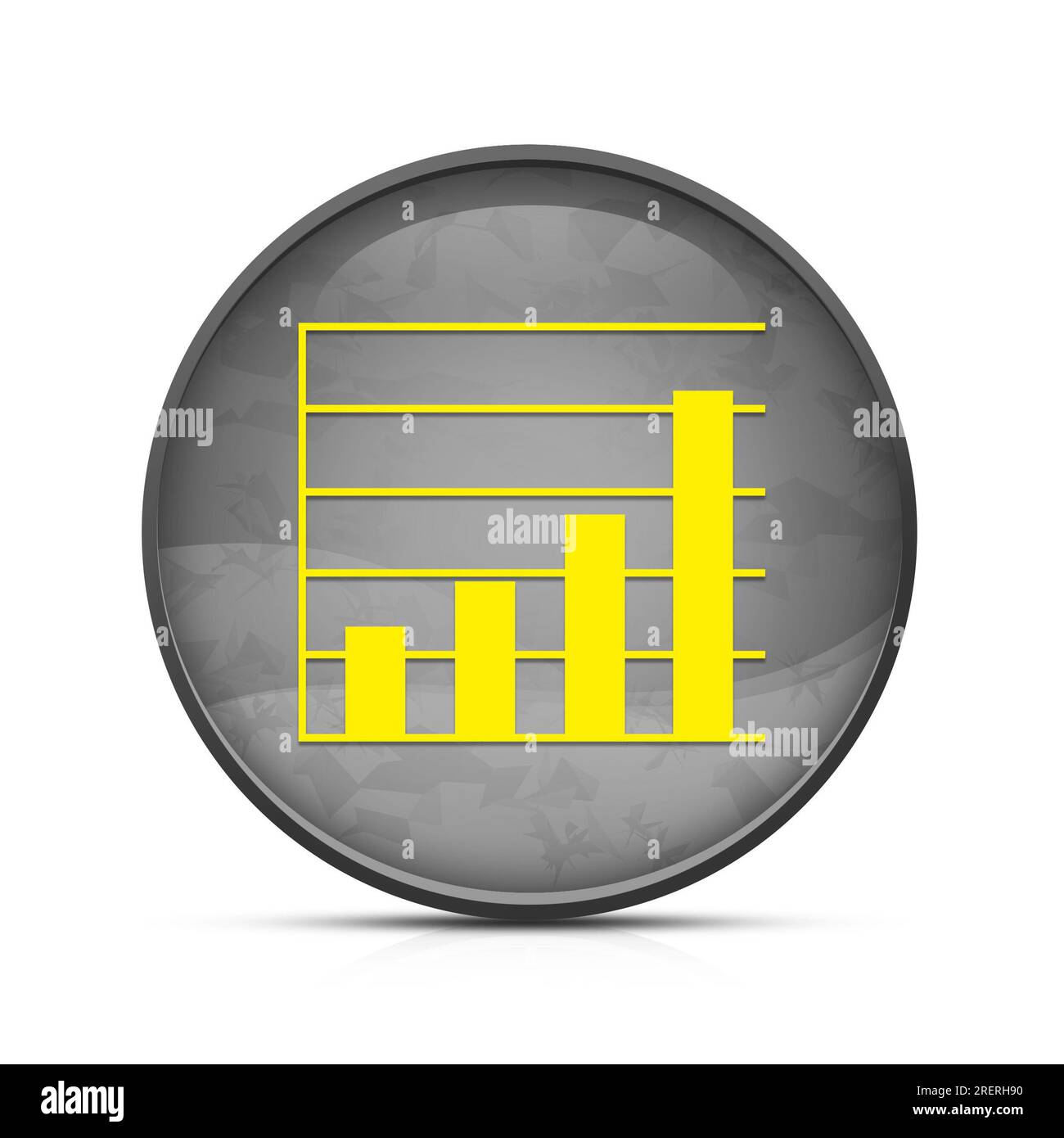 Analysis icon on classy splash black round button Stock Photo - Alamy