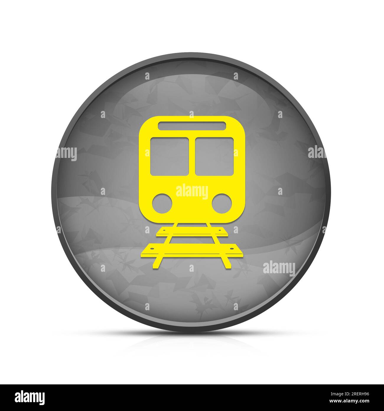 Train icon on classy splash black round button Stock Photo - Alamy