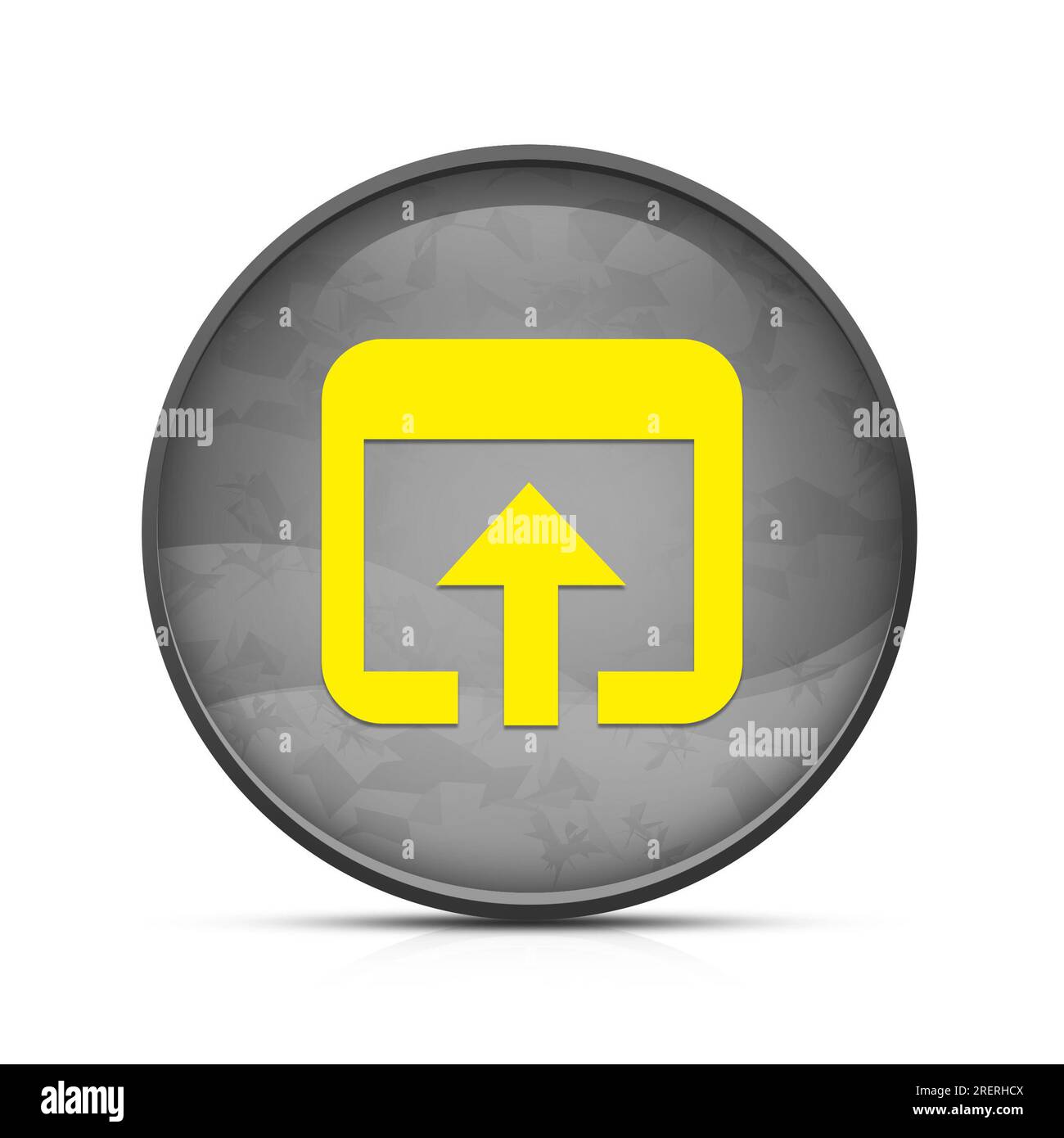Open in browser icon on classy splash black round button Stock Photo ...