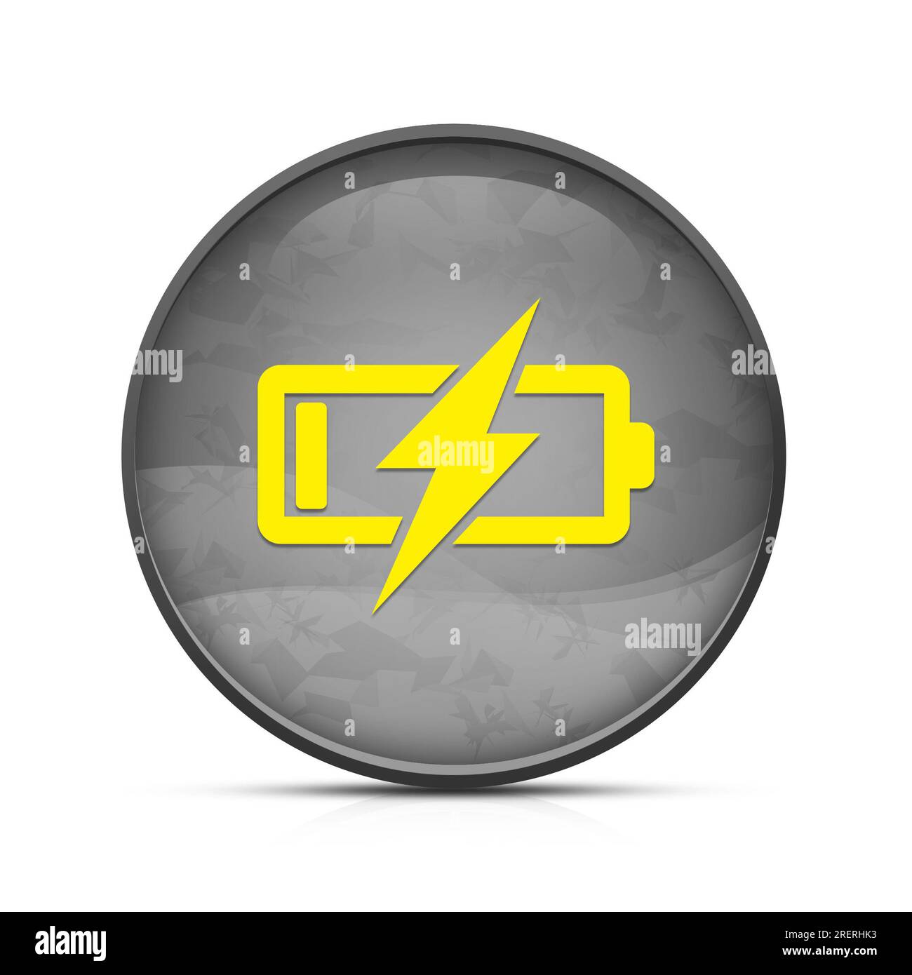 Battery Charging icon on classy splash black round button Stock Photo ...