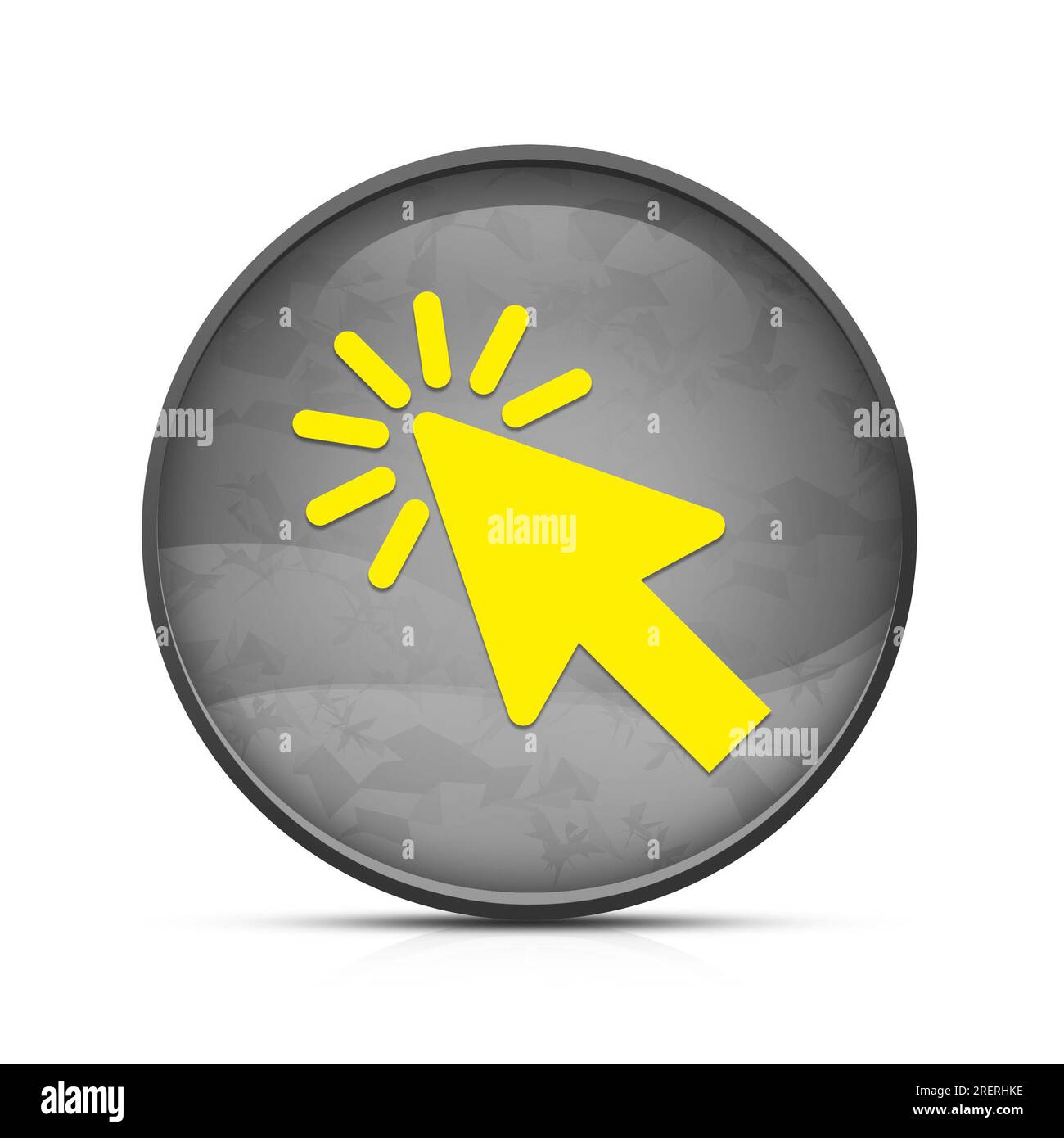 Cursor icon on classy splash black round button Stock Photo - Alamy