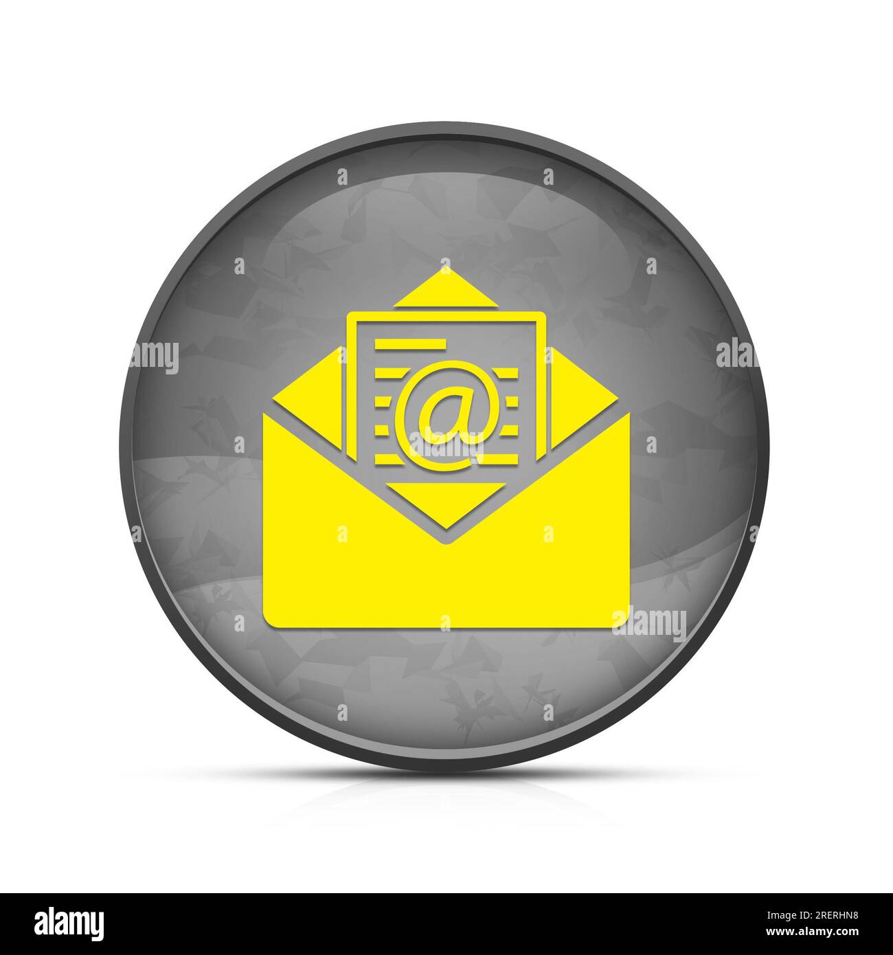Newsletter email icon on classy splash black round button Stock Photo ...