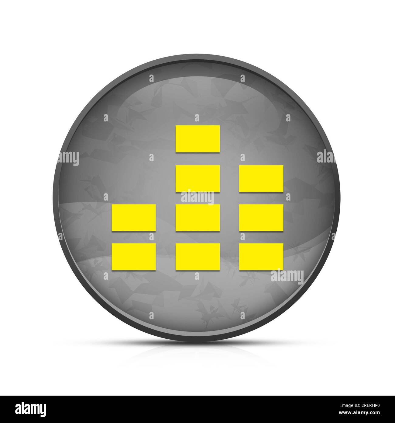 Equalizer icon on classy splash black round button Stock Photo - Alamy