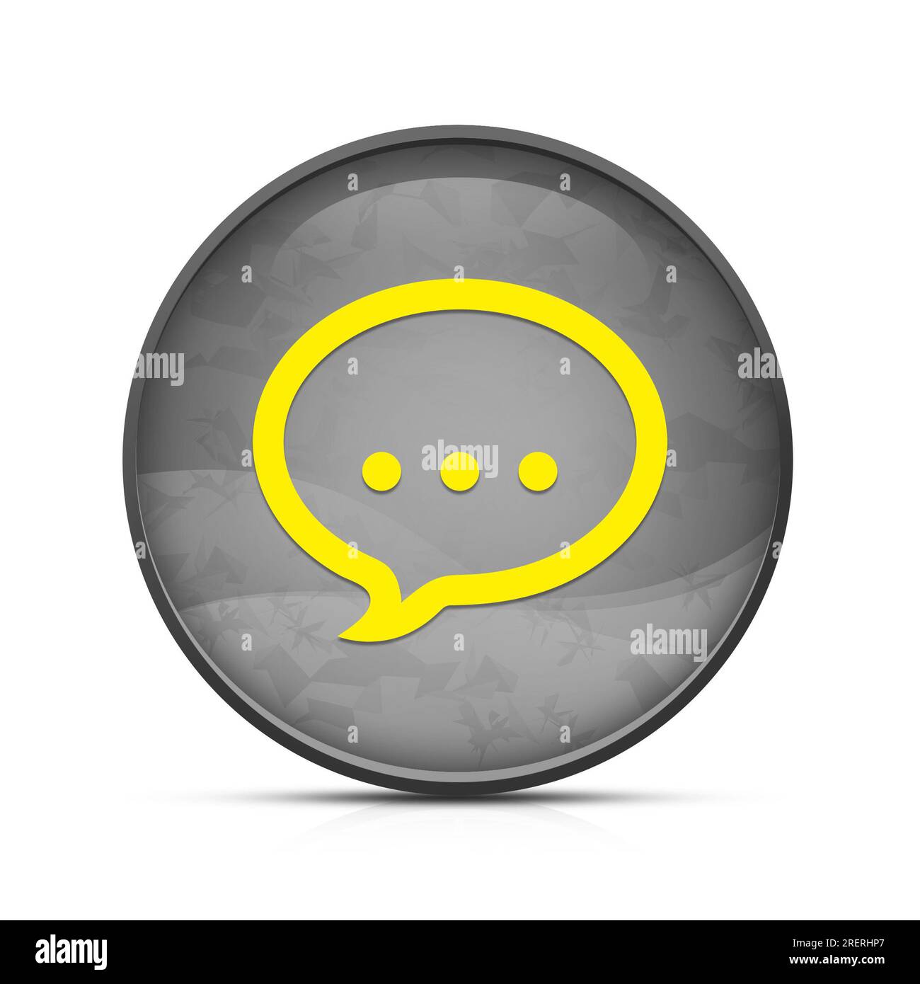 Talk icon on classy splash black round button Stock Photo - Alamy