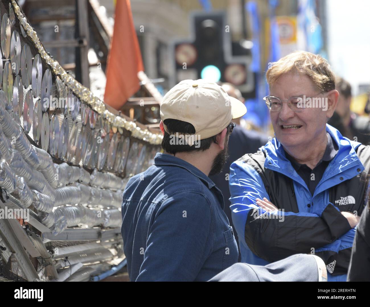Firefighter talking to family hi-res stock photography and images - Alamy
