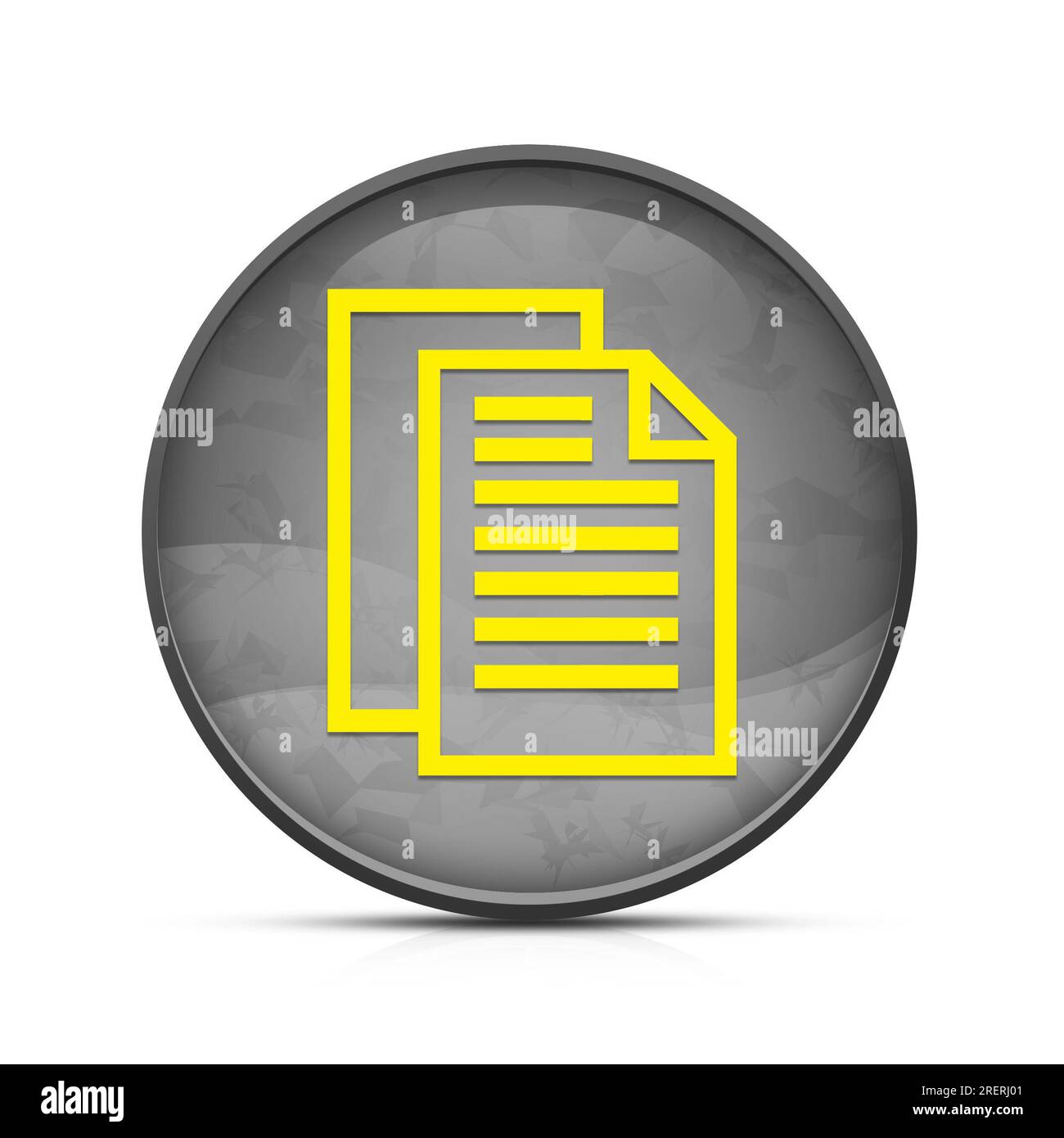 Document pages icon on classy splash black round button Stock Photo - Alamy