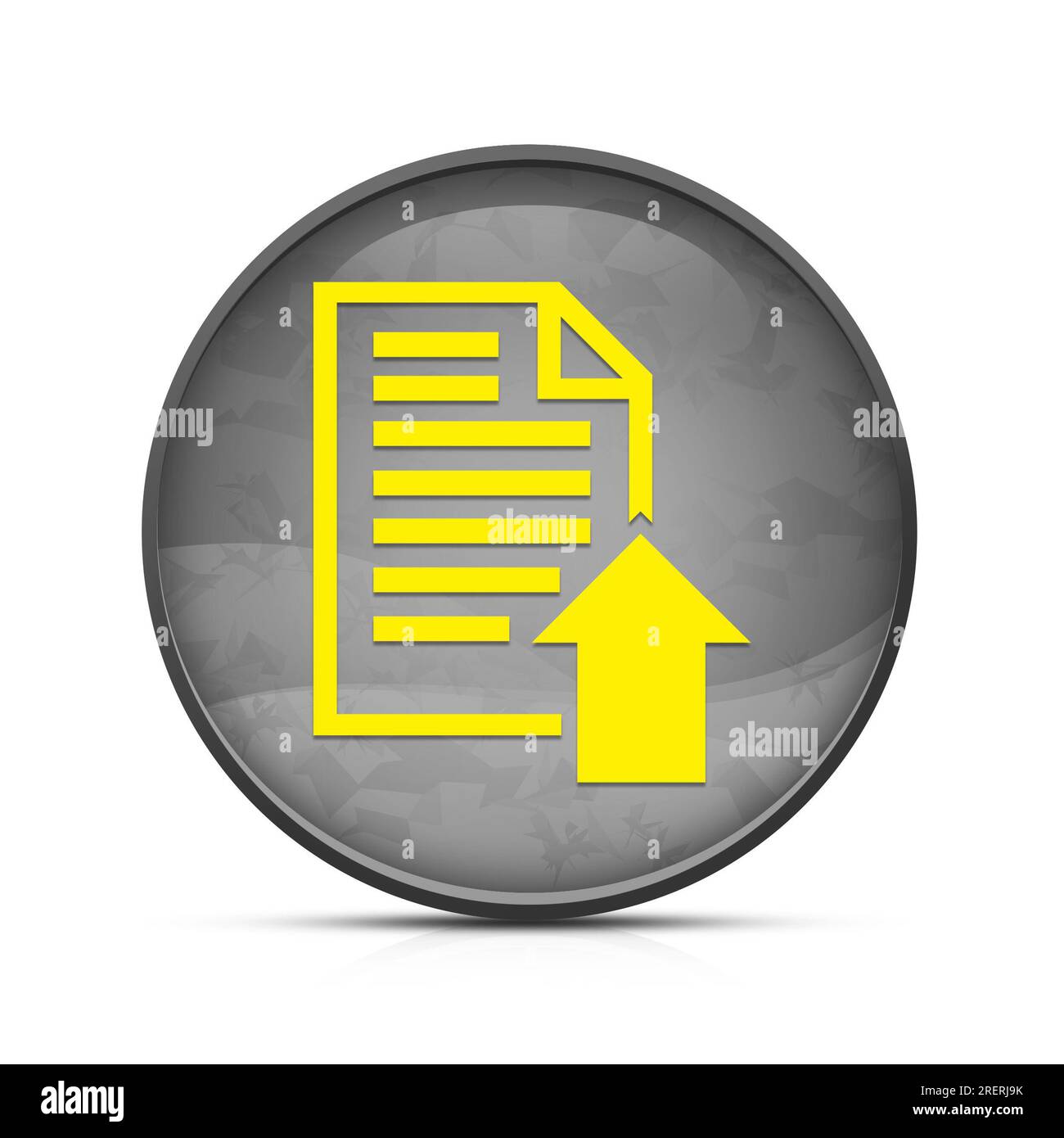 Upload document icon on classy splash black round button Stock Photo ...