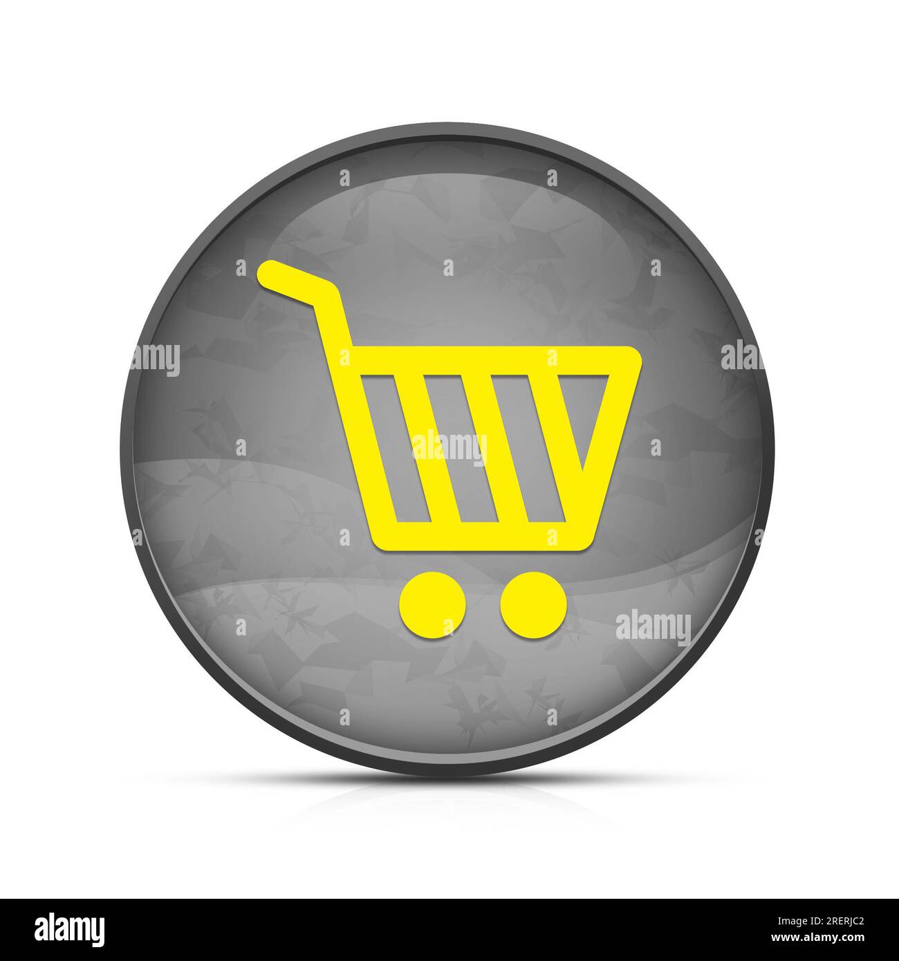 Shopping cart icon on classy splash black round button Stock Photo - Alamy
