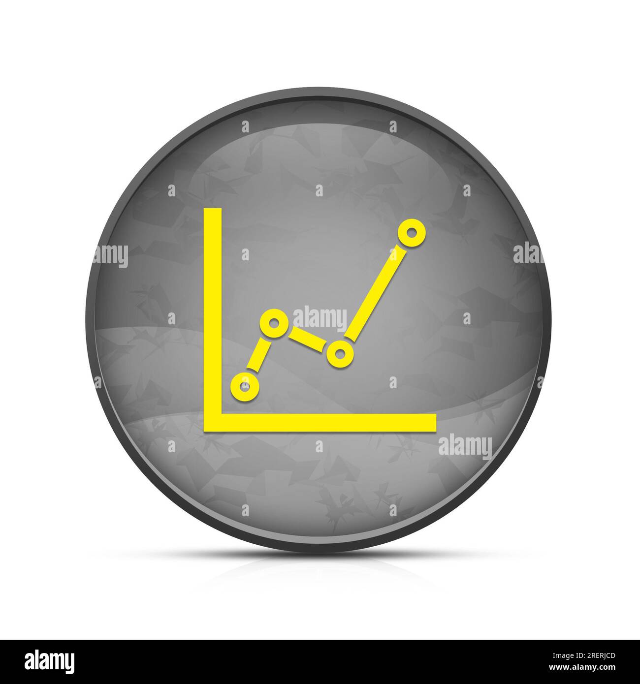 Chart icon on classy splash black round button Stock Photo - Alamy