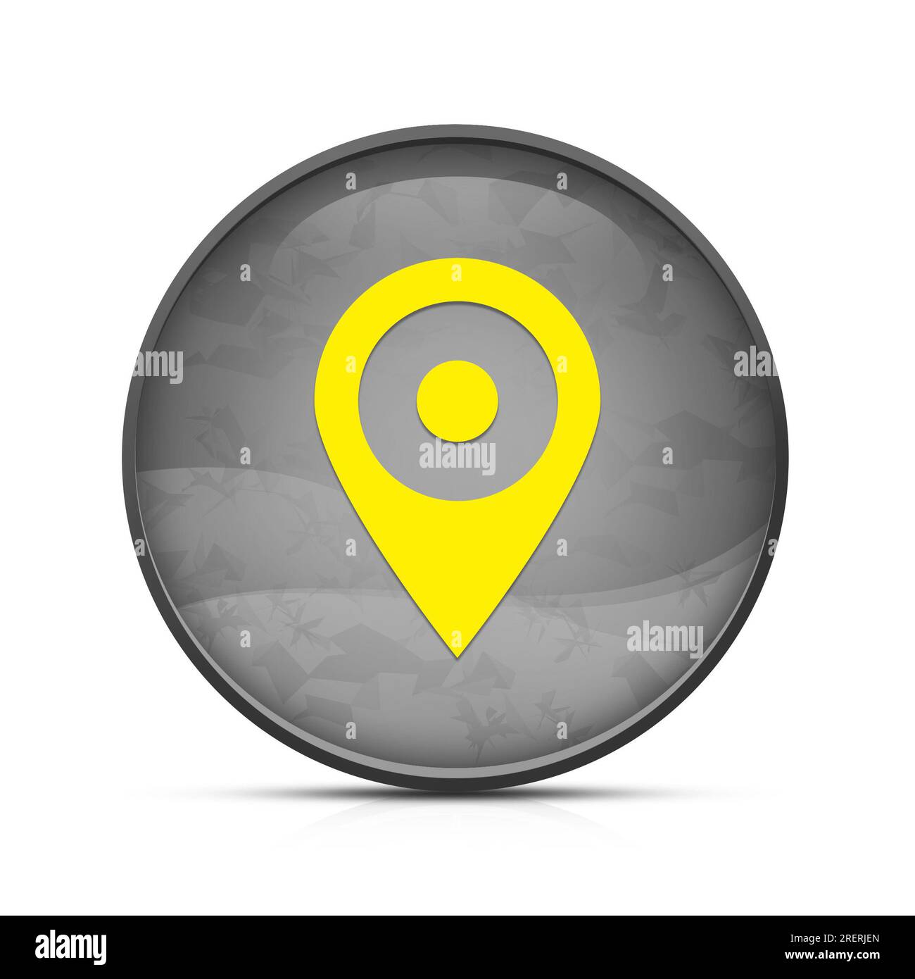 Location pin icon on classy splash black round button Stock Photo - Alamy
