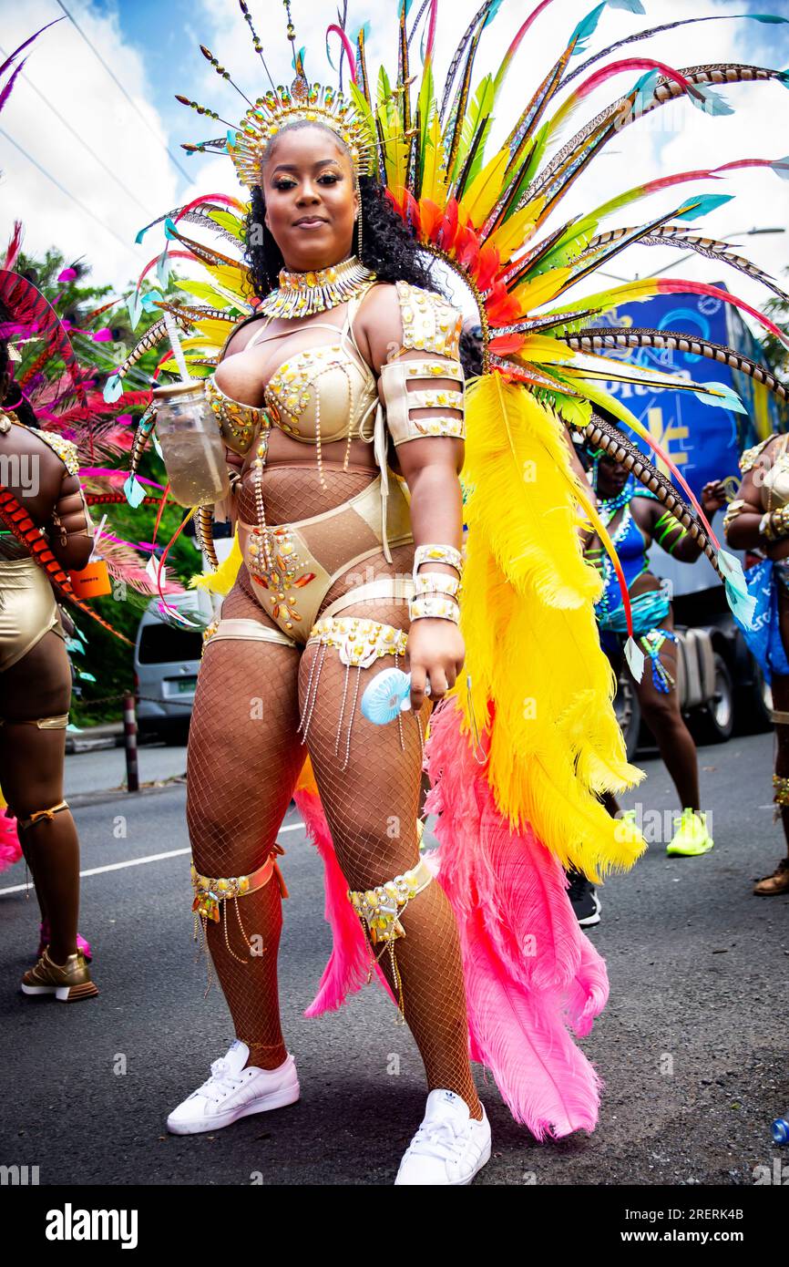 Saint Lucia Carnival 2023; Held on the 17th and 18th of July starting in Groselet into Castries ...