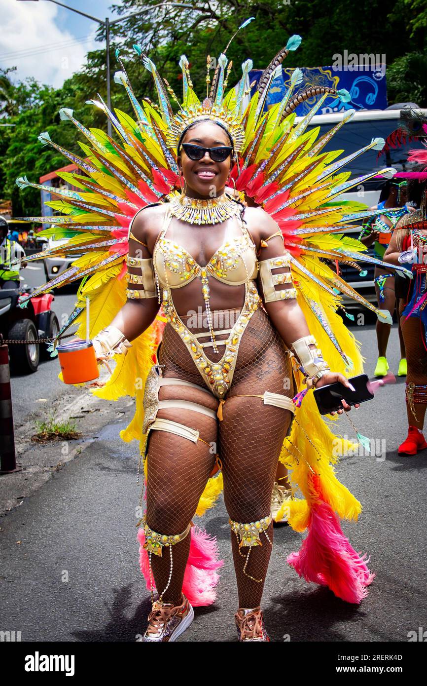Saint Lucia Carnival 2023; Held on the 17th and 18th of July starting in Groselet into Castries ...