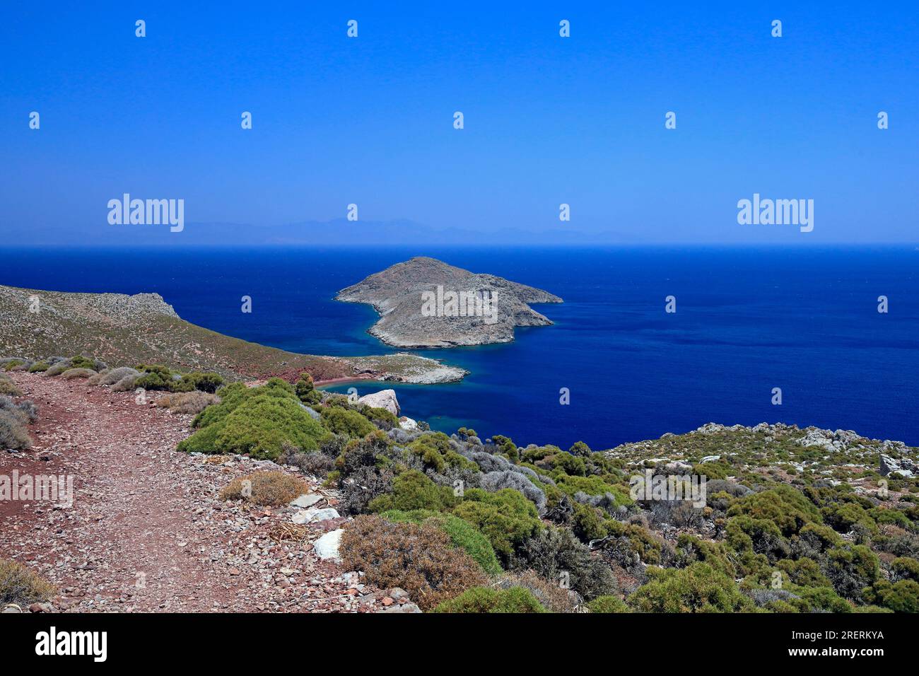 Views on the path from Livadia to Lethra beach along the rocky mountain ...