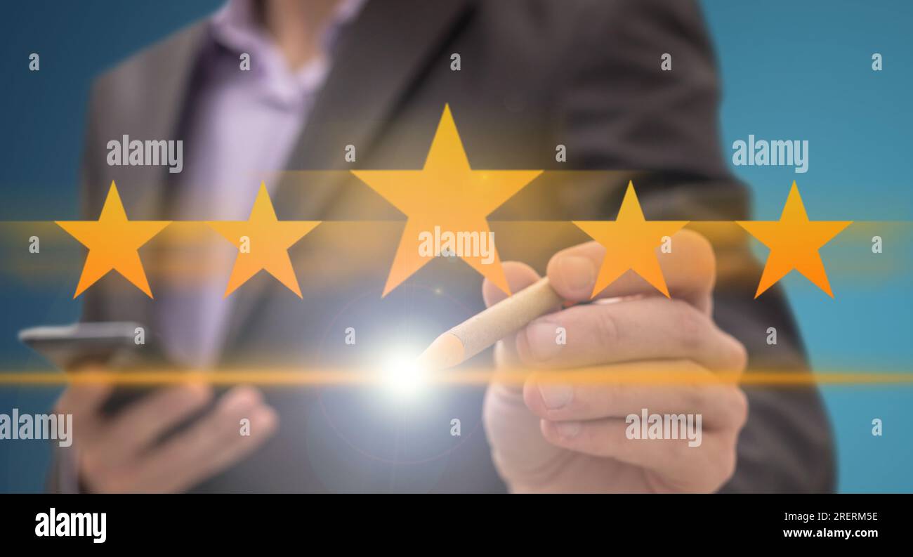 Increase rating, evaluation and classification concept. Businessman ...