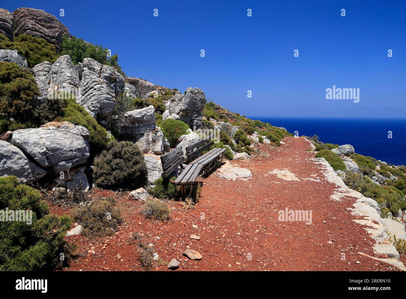 Views on the path from Livadia to Lethra beach along the rocky mountain ...