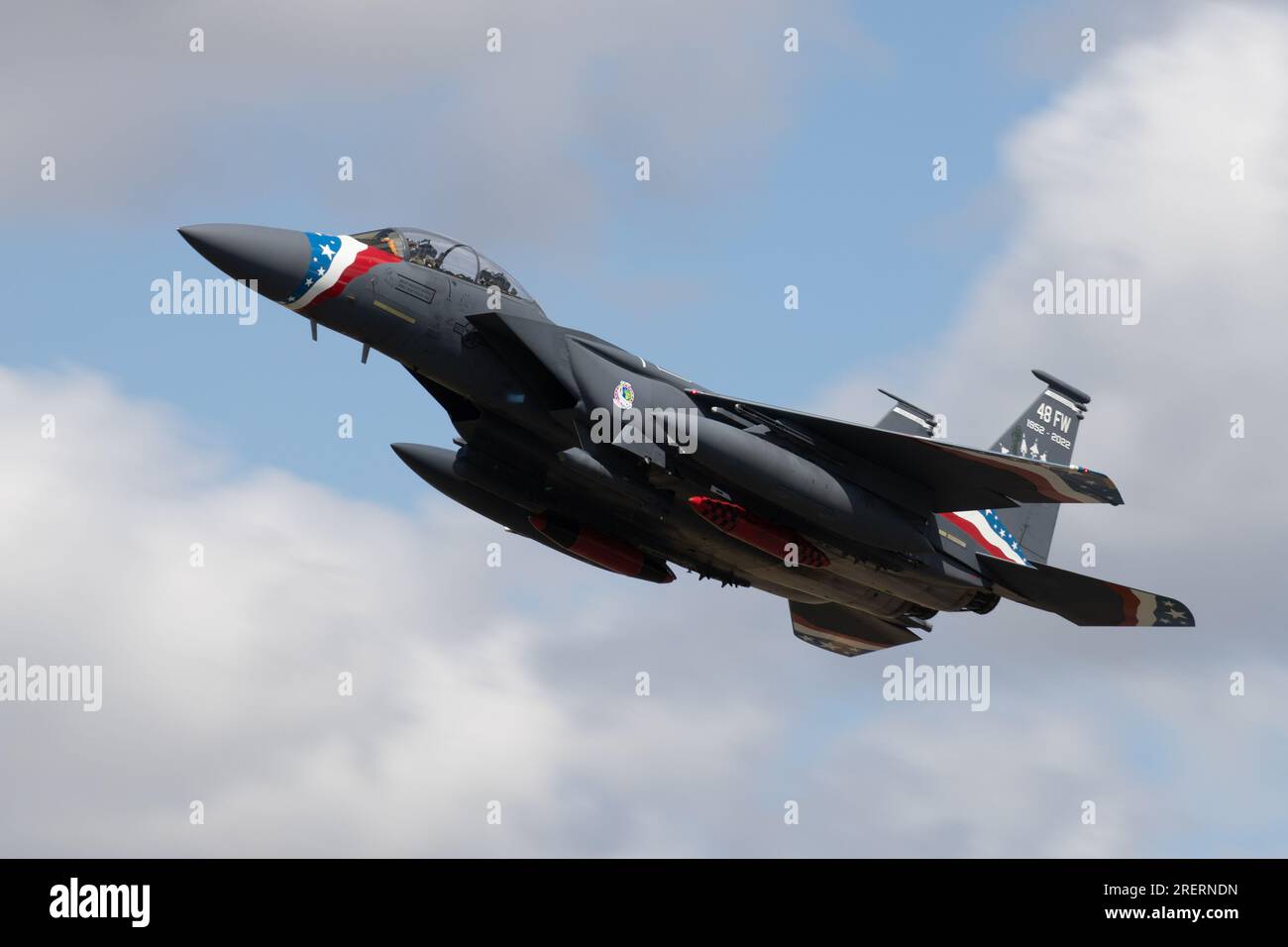 The Liberty Wing F-15E Strike Eagle departs the Royal International Air ...