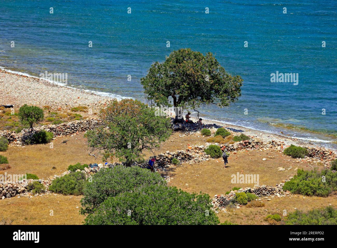 Views on the path from Livadia to Lethra beach along the rocky mountain ...