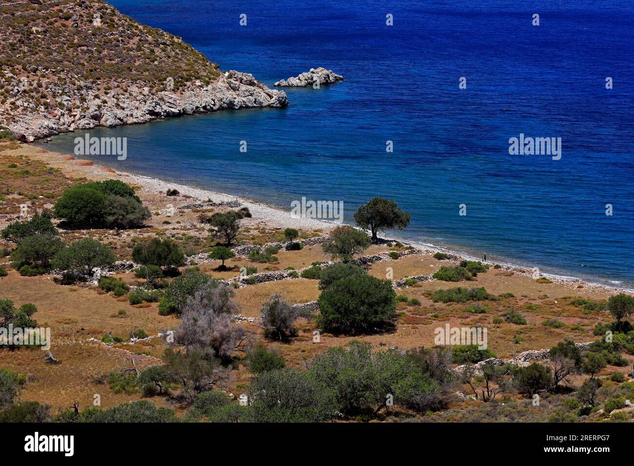 Views on the path from Livadia to Lethra beach along the rocky mountain ...