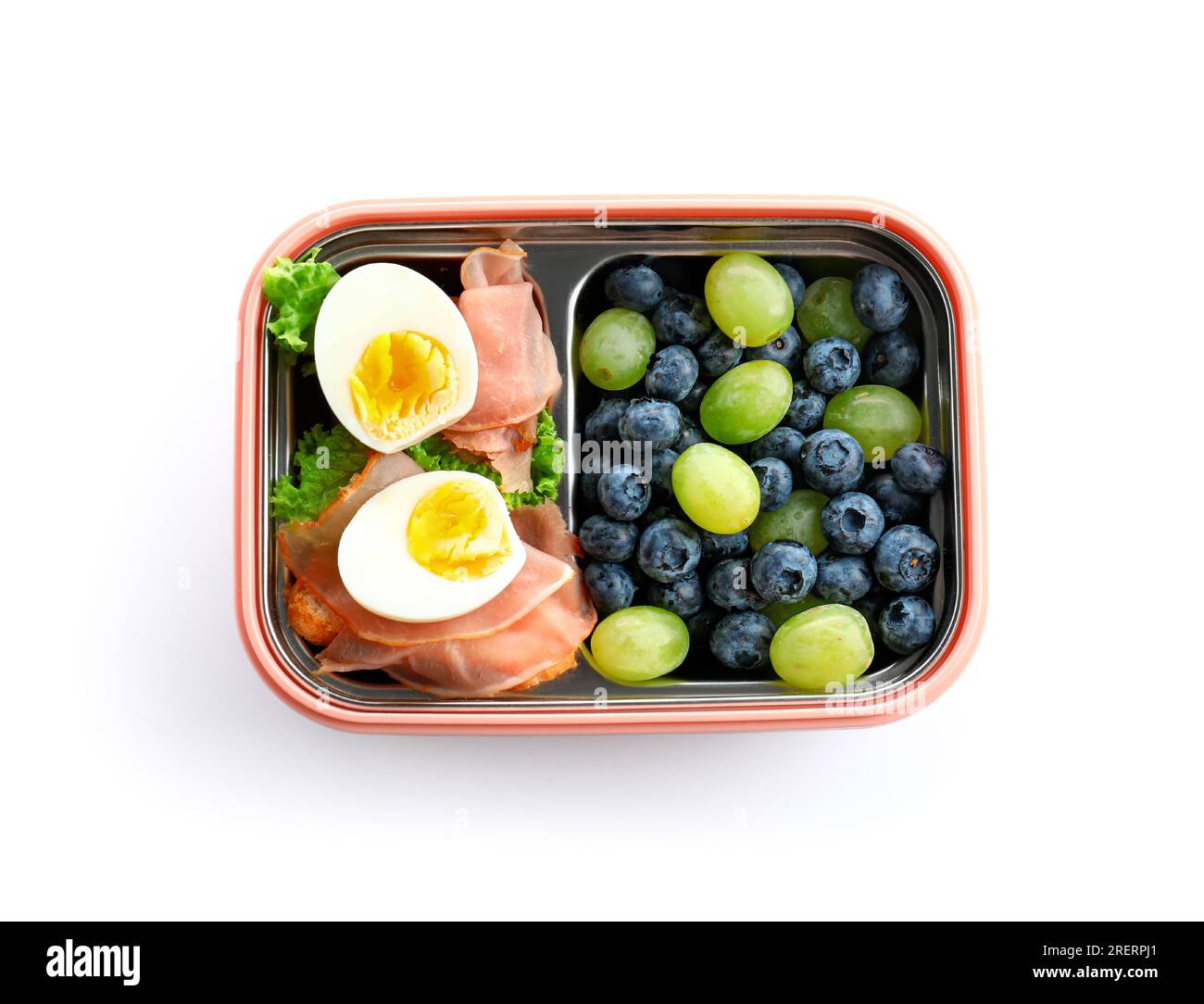 Lunchbox with delicious food isolated on white background Stock Photo ...