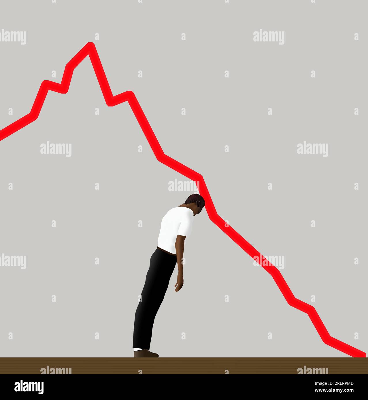 A stock market investor is dejected as the value of his stocks decline ...
