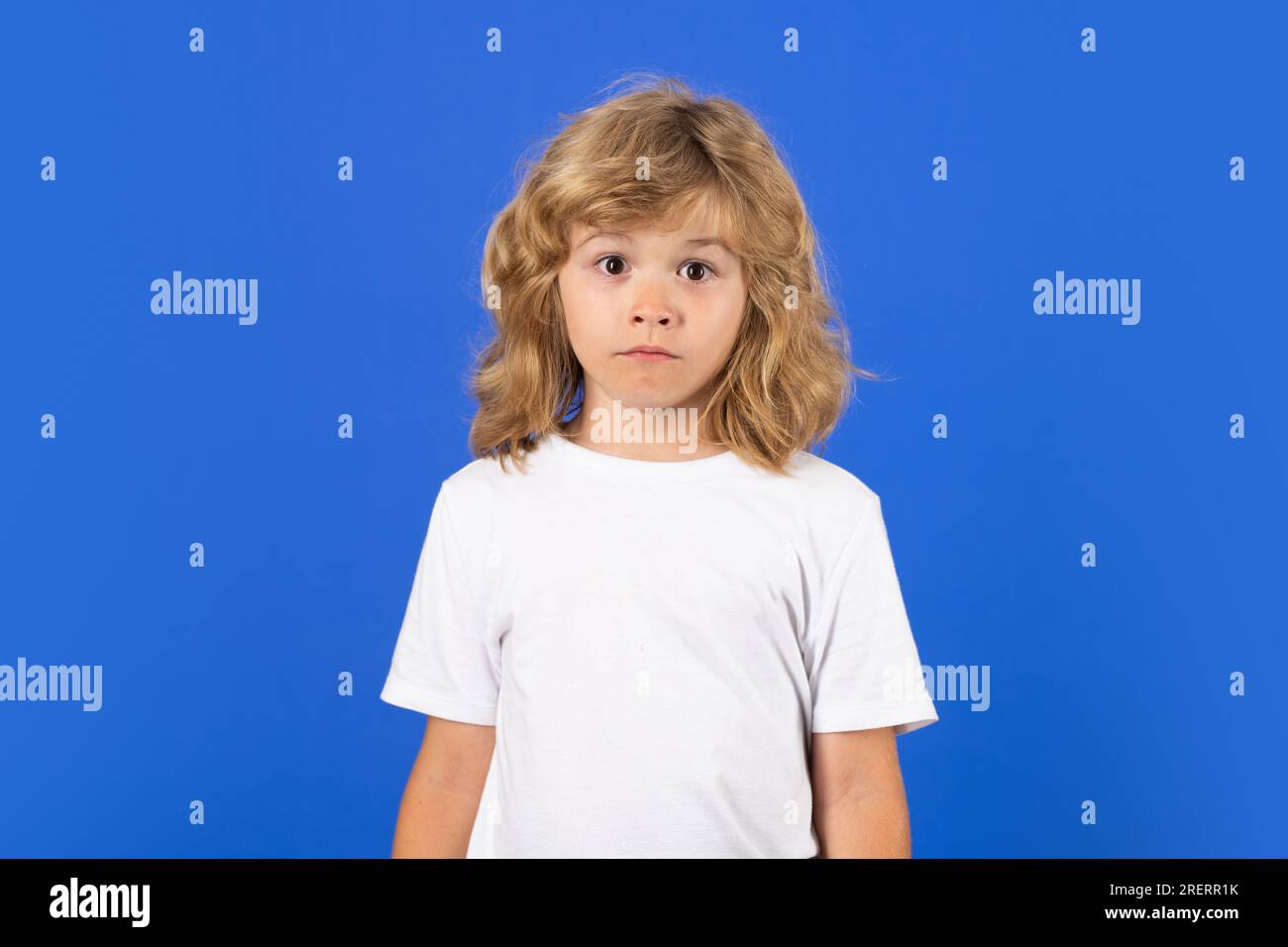 Portrait of funny child, isolated studio background Stock Photo - Alamy