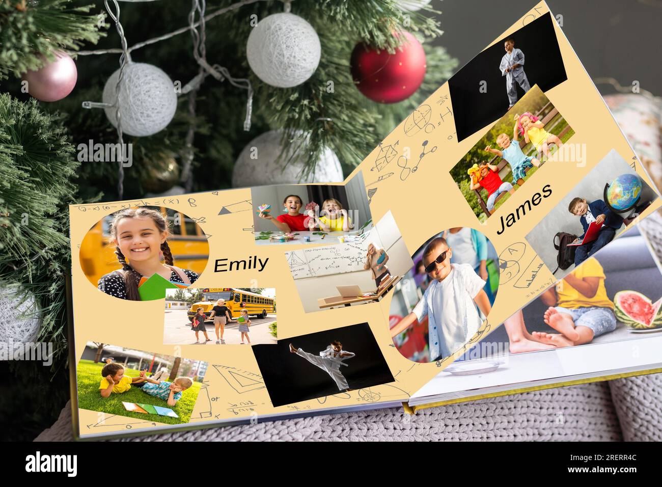 Open book, graduation album, photobook Stock Photo - Alamy