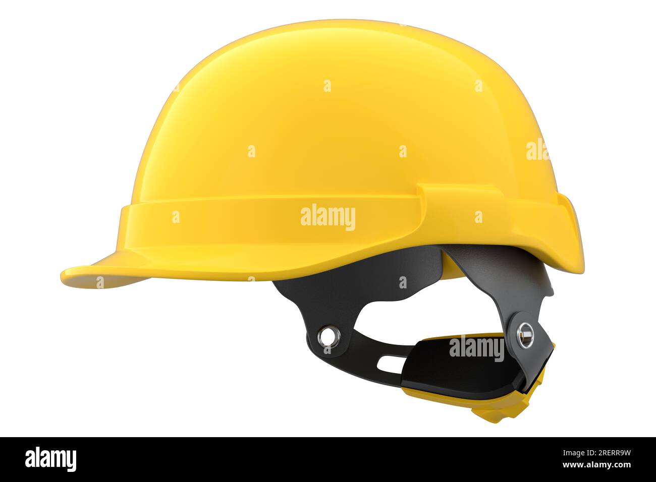 Yellow safety helmet or hard cap isolated on white background. 3d ...