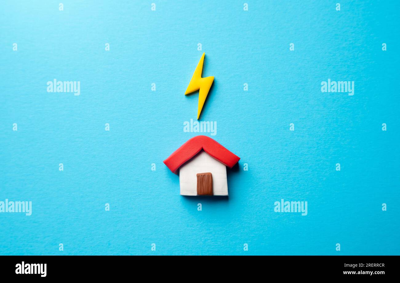 Providing electricity at home. Household powered by an energy source ...