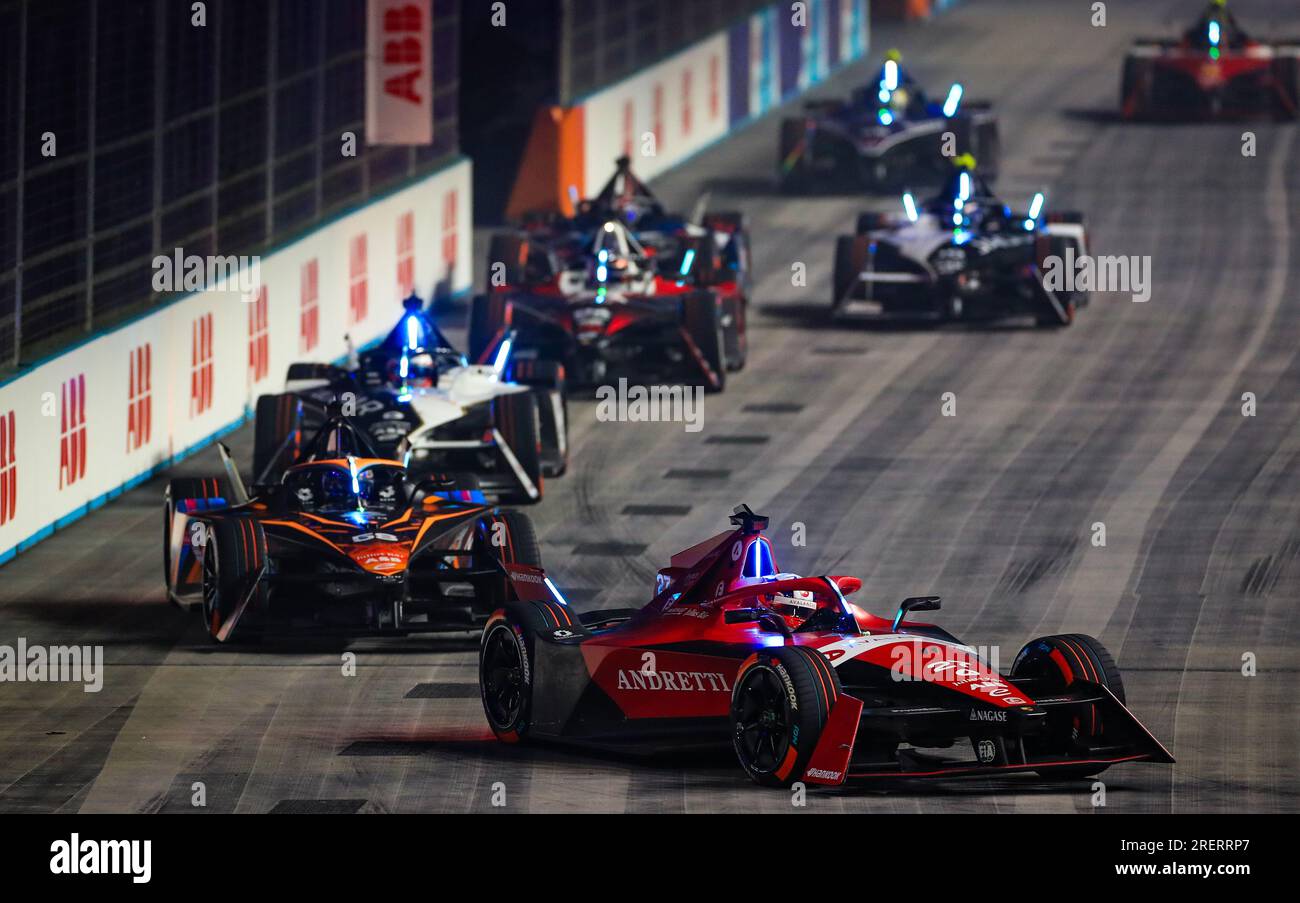 Avalanche Andretti's Jake Dennis followed by NEOM McLaren's Rene Rast ...