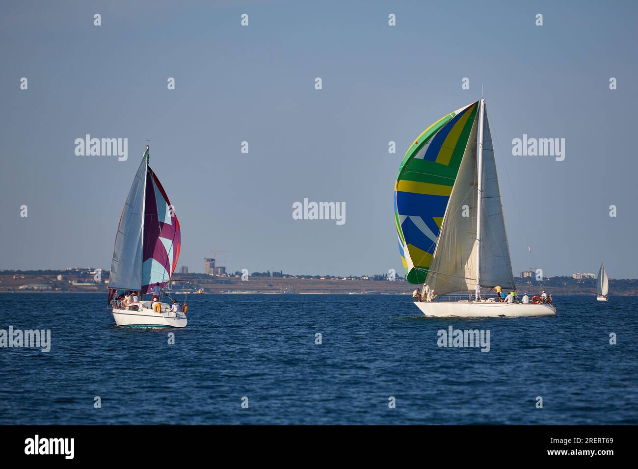 Sailing yacht regatta. Many sailing yachts in a row. sailing yachts ...