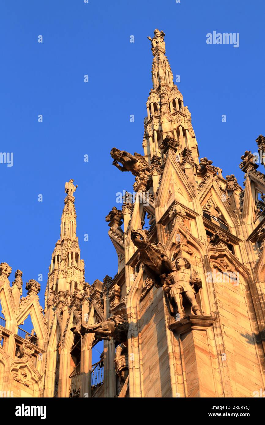 Milan Cathedral roof turrets, Italy. Duomo di Milano. Mailänder Dom ...