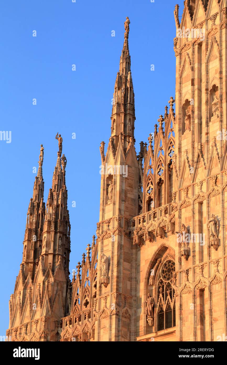 Milan Cathedral roof turrets, Italy. Duomo di Milano. Mailänder Dom ...