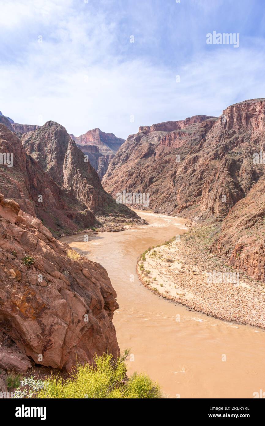 Serene Colorado River flowing through the Grand Canyon Stock Photo - Alamy