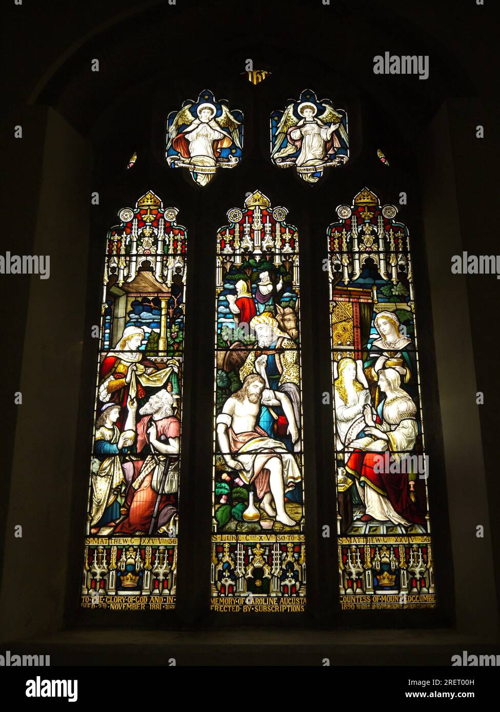 St Andrew's Church, Calstock, Cornwall - March 2022: A stained glass ...