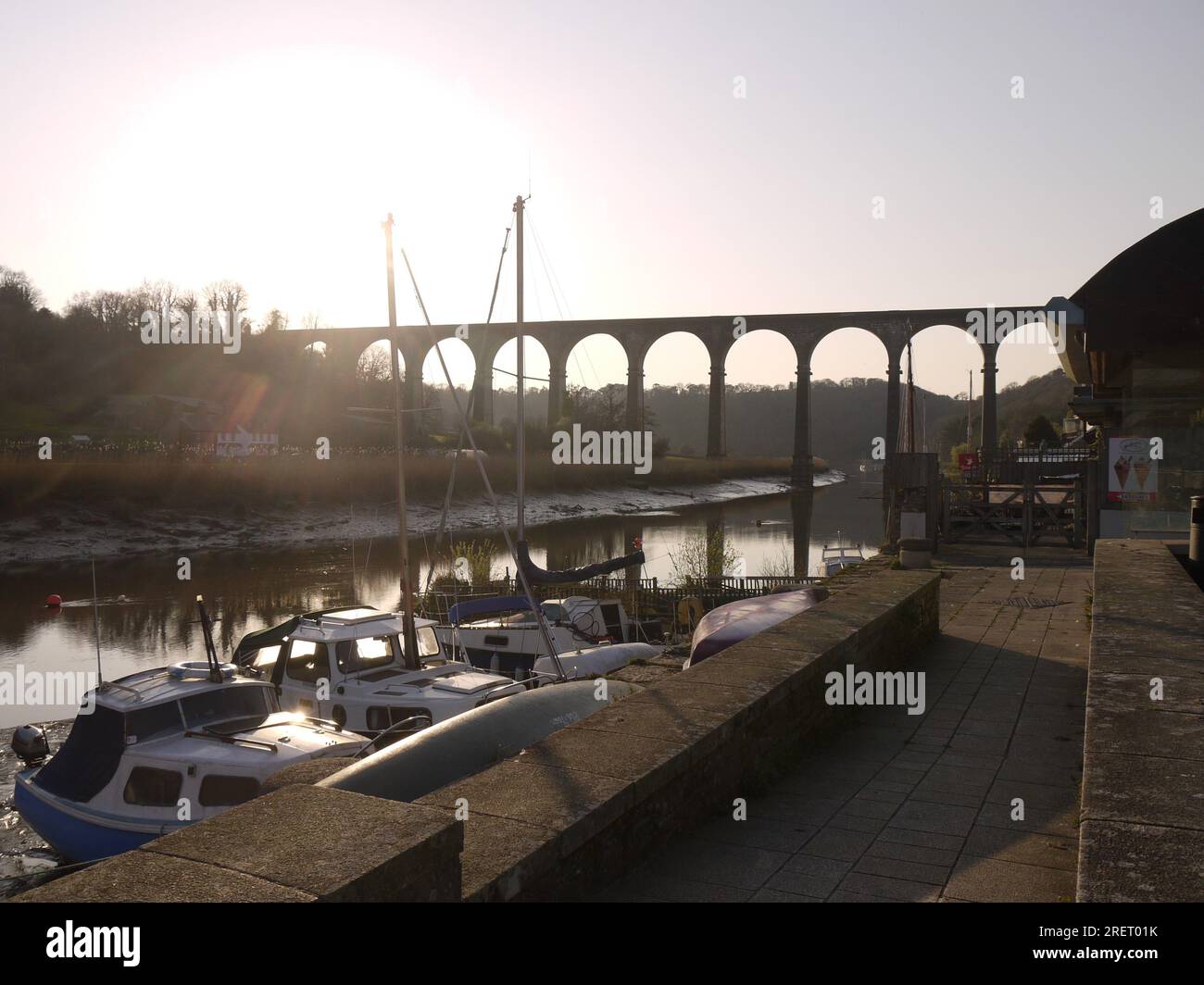 Calstock, Cornwall, UK - March 2022: Calstock Viaduct seen from the ...
