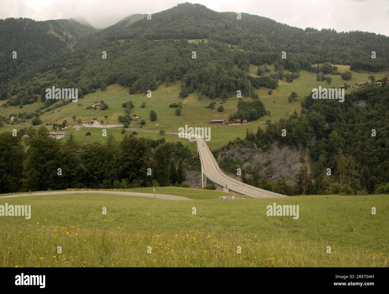 Road bridge across the Tamina Gorge in the Swiss Alps Stock Photo - Alamy