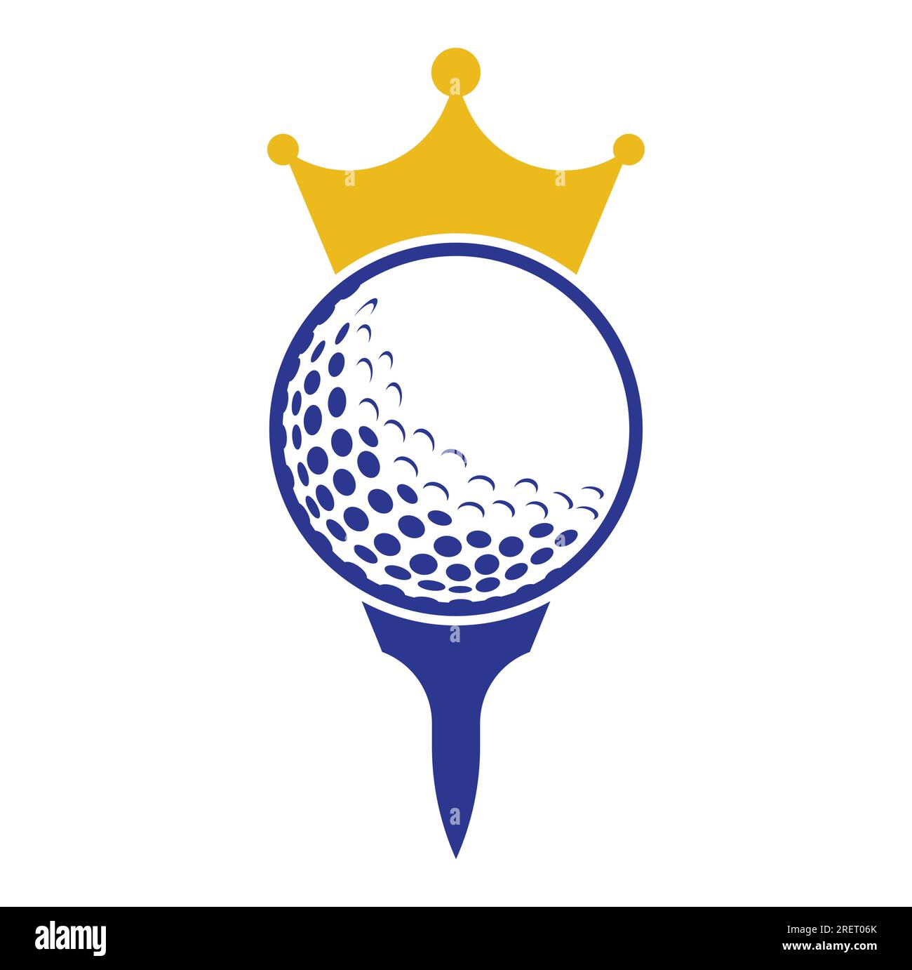King golf vector logo design. Golf ball with crown vector icon Stock ...