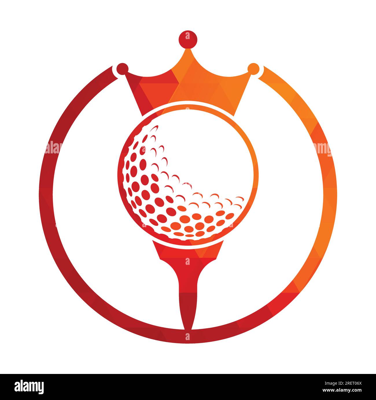 King golf vector logo design. Golf ball with crown vector icon Stock ...