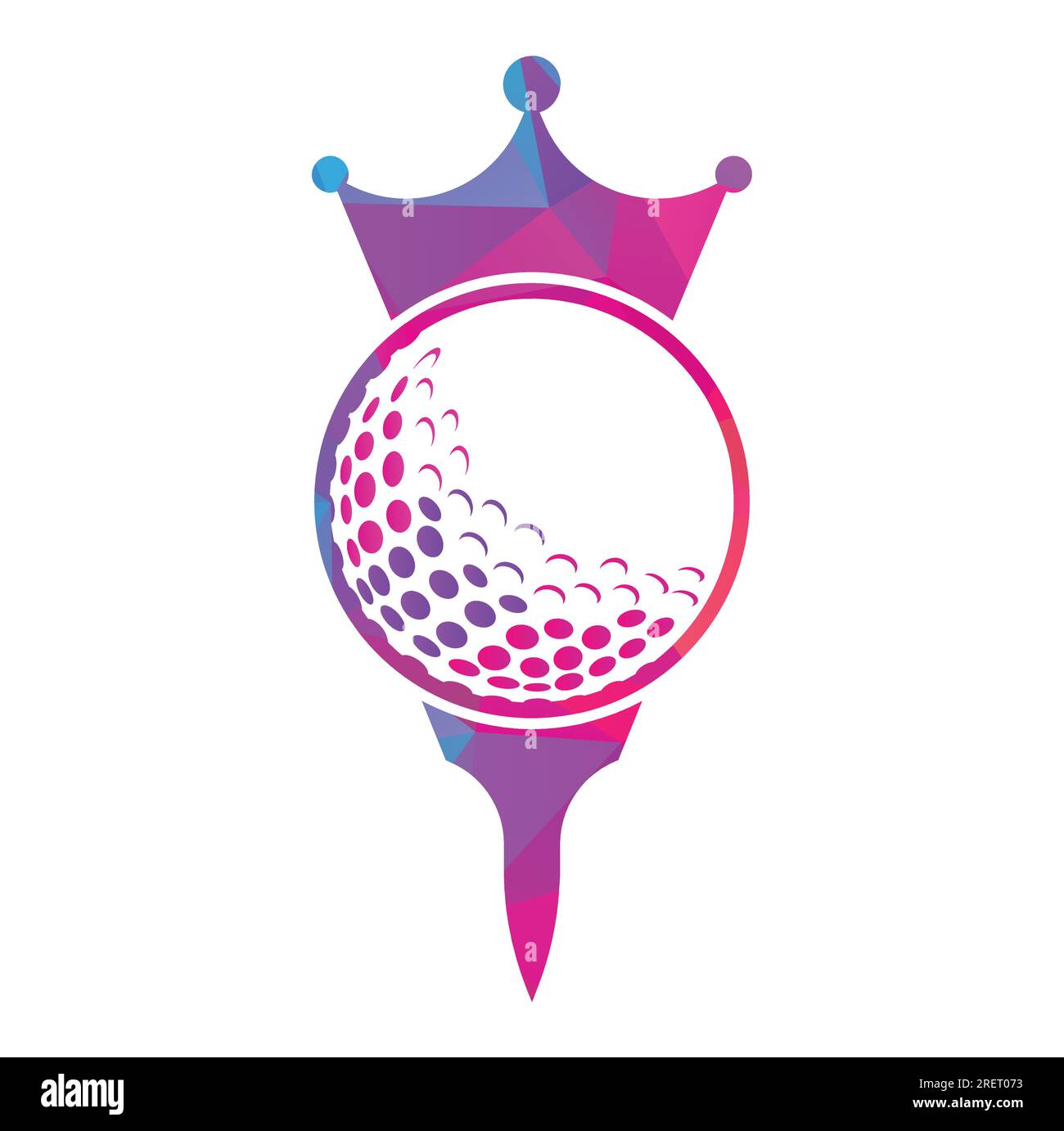 King golf vector logo design. Golf ball with crown vector icon Stock ...