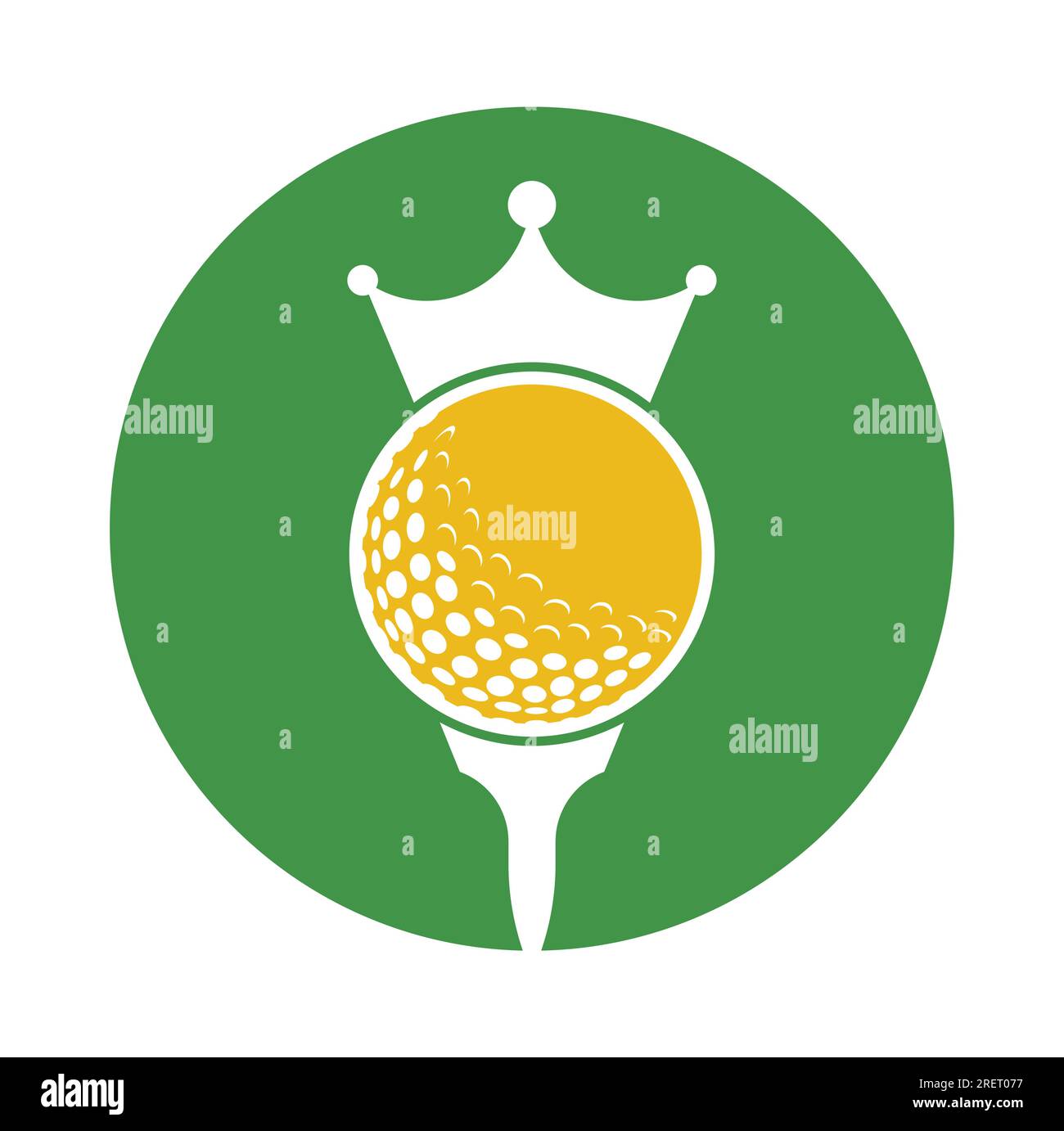 King golf vector logo design. Golf ball with crown vector icon Stock ...