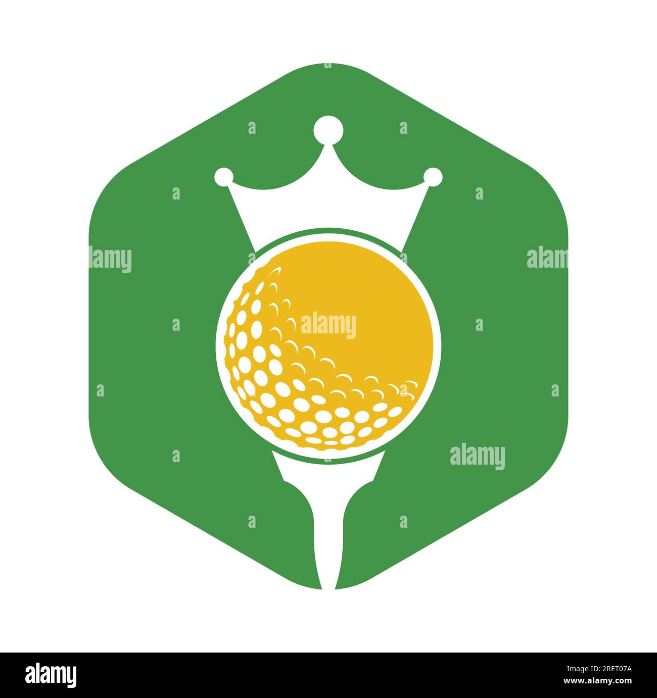 King golf vector logo design. Golf ball with crown vector icon Stock ...