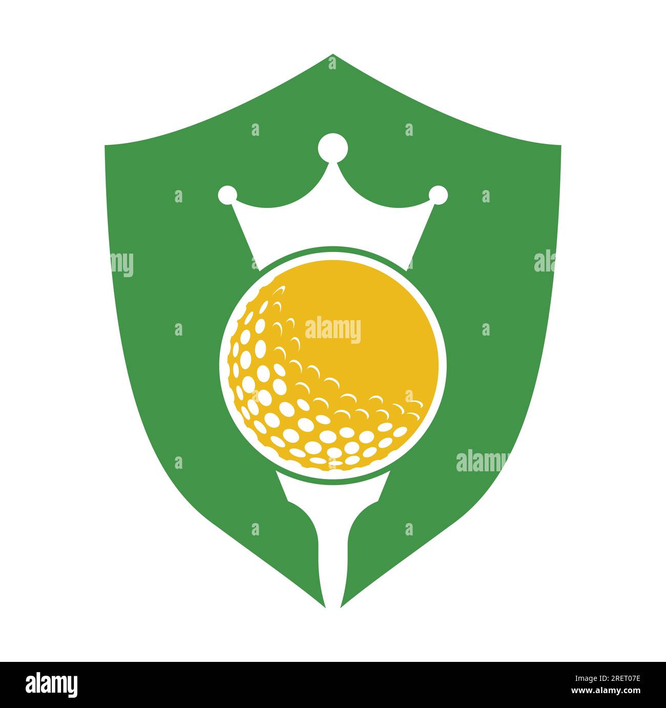 King golf vector logo design. Golf ball with crown vector icon Stock ...