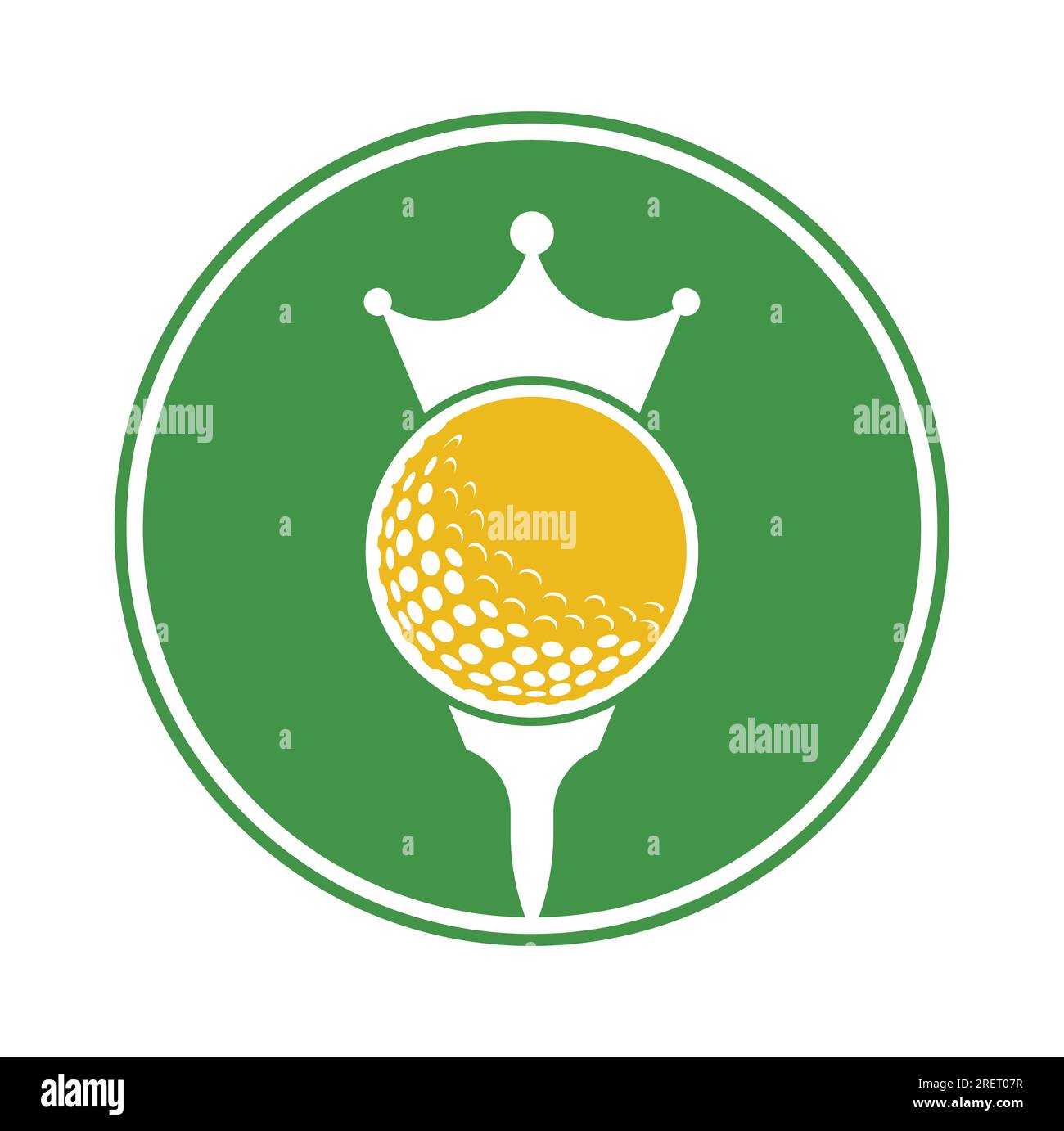 King golf vector logo design. Golf ball with crown vector icon Stock ...